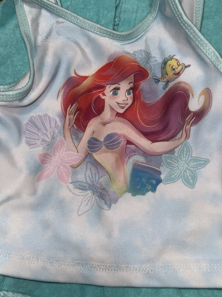 Disney The Little Mermaid 3-Piece Set Girls Swimwear & Hooded Bath ...