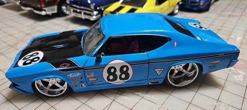 Rare Jada Big Time Muscle 1969 Chevelle SS 88 Blue Die Cast 1:18 Scale ...
