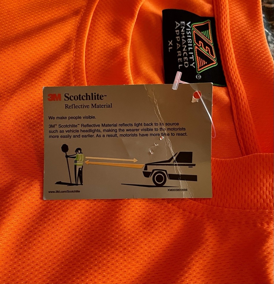 UNITED AIRLINES Tech Ops High Visibility Shirt XL Orange Reflective NWT | eBay