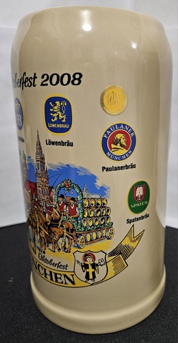 2008 Munchen Oktoberfest Stein Mug Made in Germany Qualitat WS Hand ...