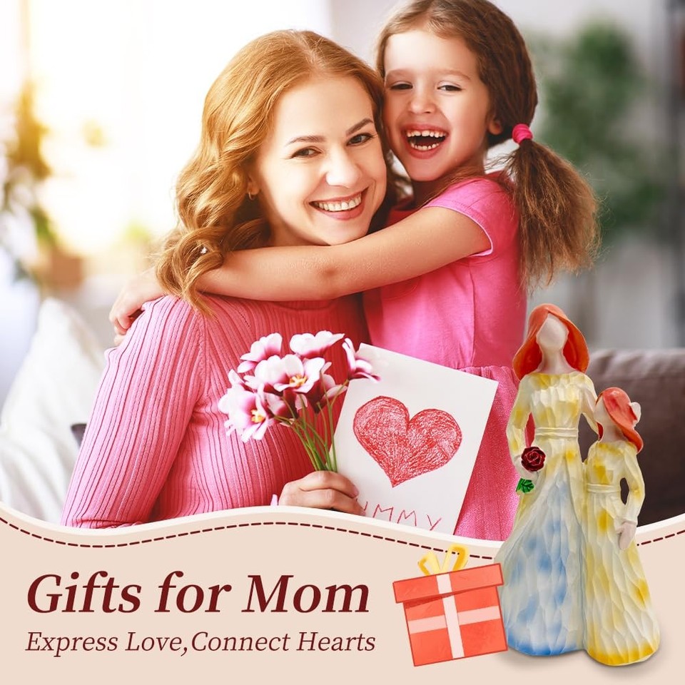 Gifts for Mom Birthday - Gift from Daughter Mother Hand-Painted Resin ...