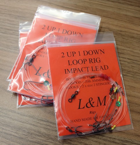 4 x 2 UP 1 DOWN LOOP RIG IMPACT LEAD SEA FISHING RIGS 80lb BODY size 2 ...