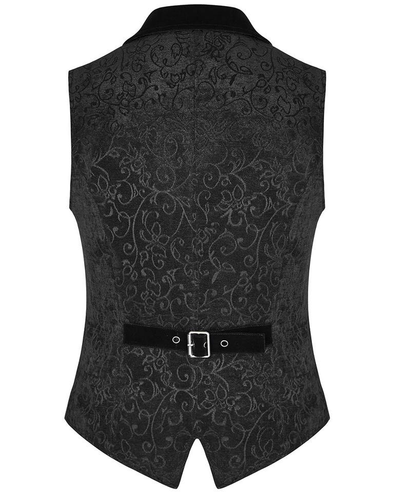 Punk Rave Mens Vest Waistcoat Black Jacquard Velvet Goth Steampunk ...