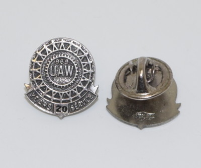 United Automobile Workers 969 UAW 20 Years Union Service Sterling Lapel ...