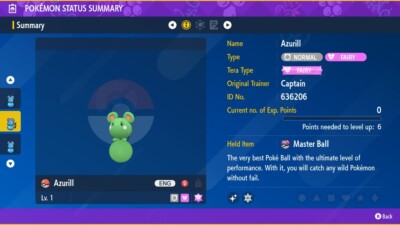 Pokemon Scarlet Violet Ultra Shiny 6IV Azurill Fast Trade - FREE ...