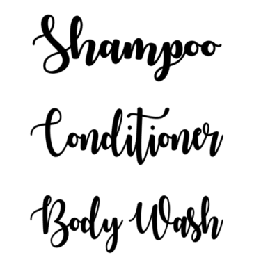 Shampoo Conditioner Body Wash Vinyl Decal Sticker Bundle - Choice of ...
