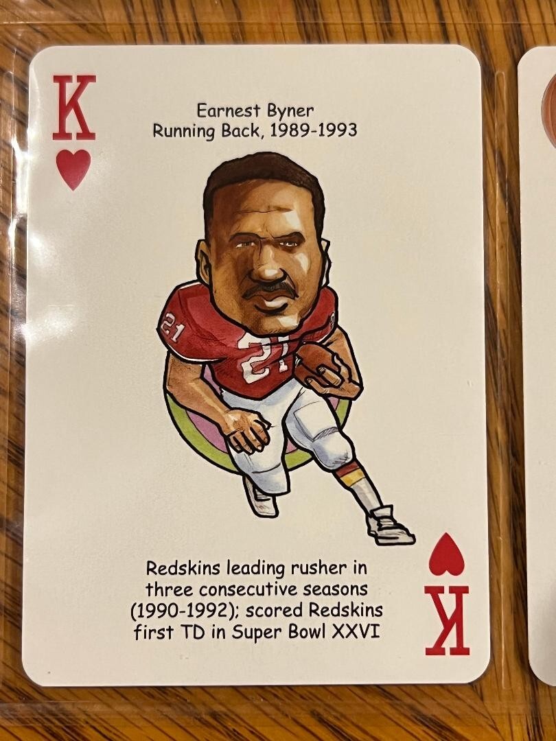 Earnest Byner - Hero Decks caricature playing card - Washington ...