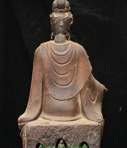 27.1'' Old Wucai Porcelain Sit Kwan-yin Guan Yin Boddhisattva Goddess ...