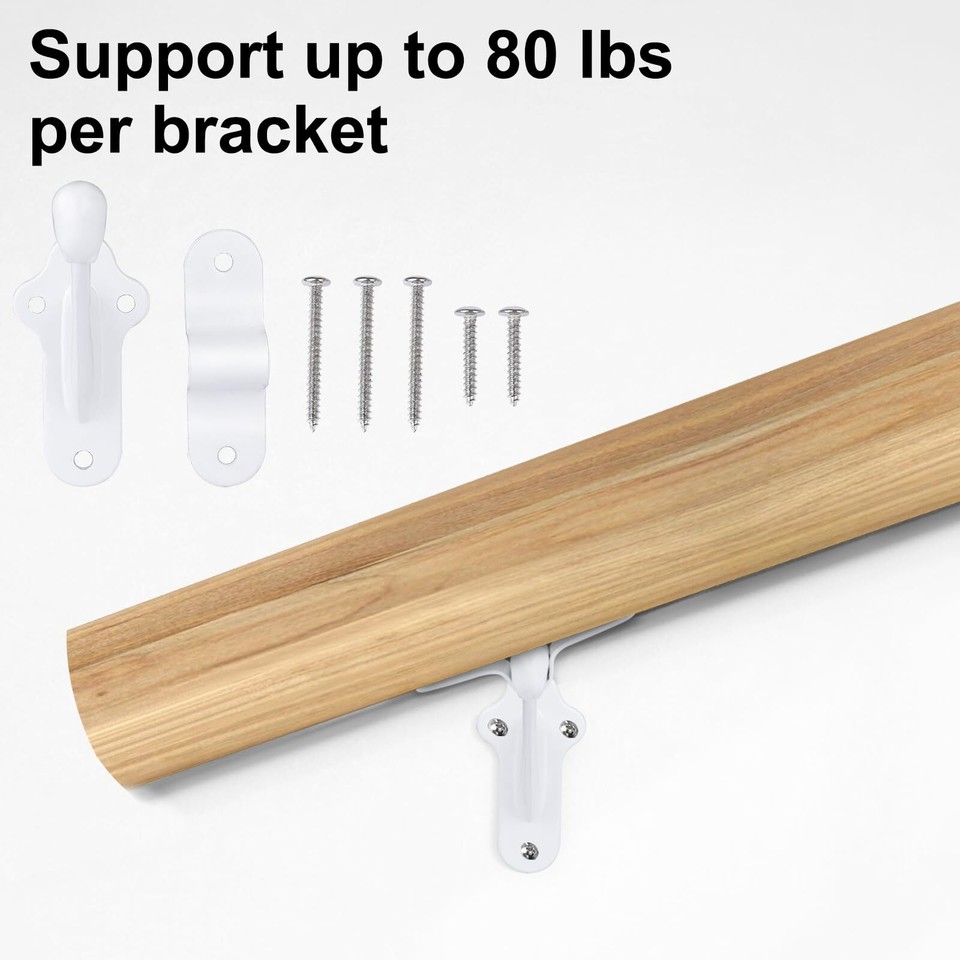 RealPlus 12 Handrail Bracket, 3" Staircase Hand Rail Brackets for Stair ...