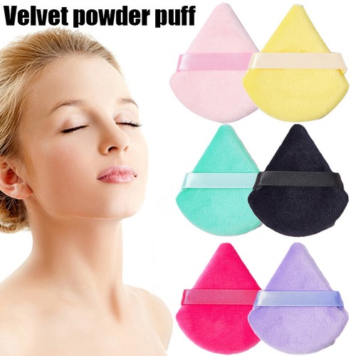 Velvet Triangle Loose Powder Puff Face Makeup Applicator Soft Sponge ...