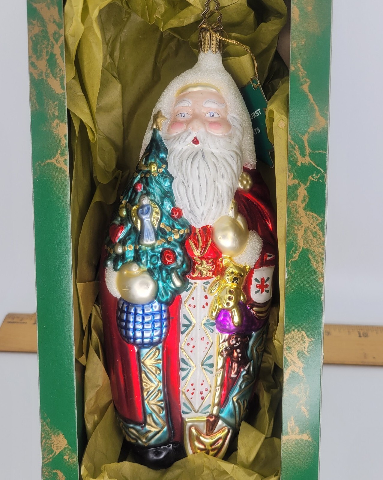 Vtg Whitehurst Imports Large SANTA CLAUSE Blown Glass Ornament Germany ...