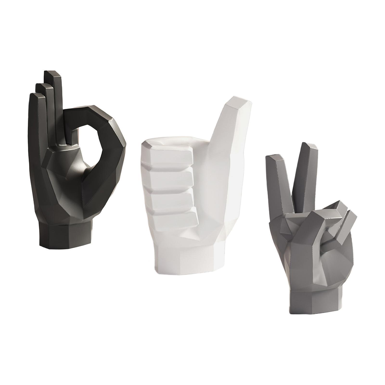 Hand Gesture Desk Statue Desk Statue for Cabinet Shelf Office Living ...