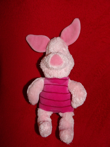 Doudou Disney Peluche Porcinet Rose Pot de Miel Bleu A La Fesse21 cm | eBay