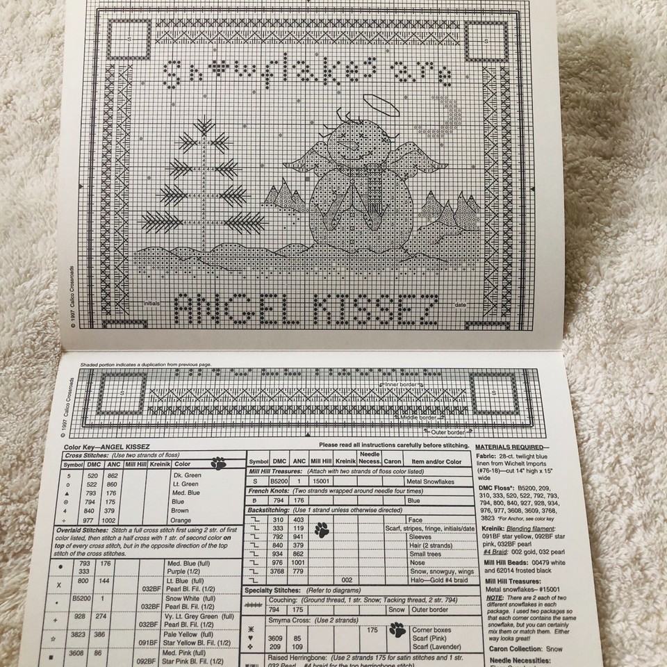 Calico Crossroads "ANGEL KISSEZ" Cross Stitch Booklet by Linda Connors ...