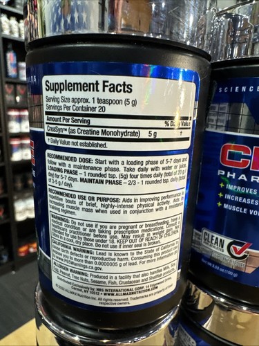 4 ALLMAX Essentials CREATINE Pharmaceutical Gr 100g Powder Vegan ...