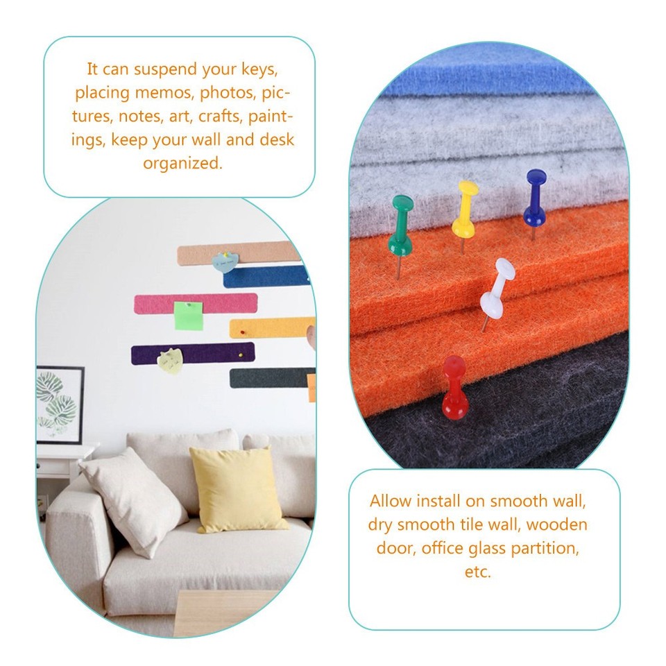 7pcs Felt Bulletin Board Bar Strips Wall Memo Board Strips for Notes ...