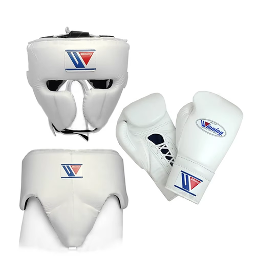 Boxing Set Winning Style | Genuine Leather Gloves Headgear Groin Guard ...