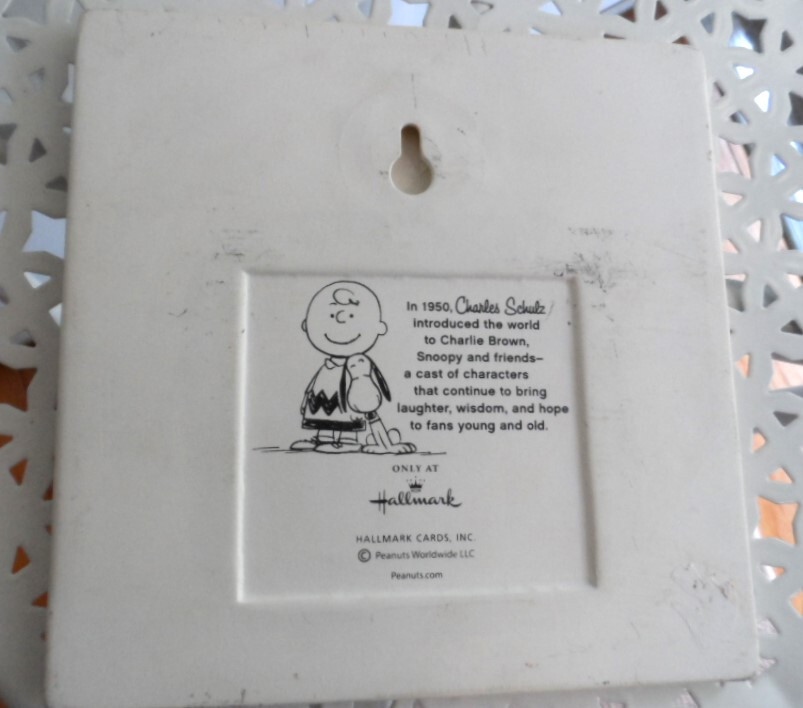 VINTAGE Peanuts Snoopy Woodstock Wall Plaque Stoneware Hanging Tile ...