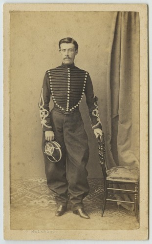 CDV militaire 1860-70 Malardot à Metz. Lieutenant des Chasseurs à ...