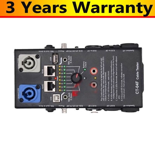 CT-04F Audio Cable Tester RJ45 Cable Tester for PowerCON Speakon USB ...