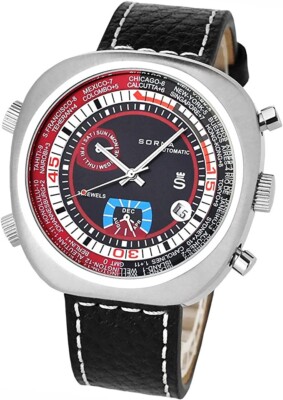 SORNA T23766-BLACK Automatic watch Manual winding function Reproduction ...