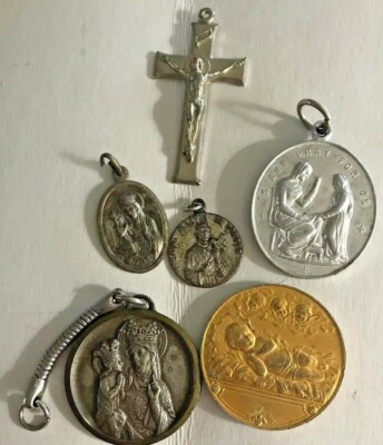 Lot Of 6 - Religious Medallions Crucifix Catholic Christian | eBay