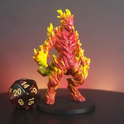 Hand-Painted Large Fire Elemental Miniature – 3D Printed for DnD ...