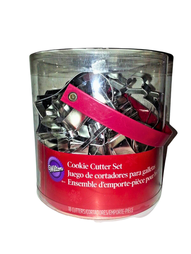 Wilton Cookie Cutter Set 18-Pc Holiday Christmas Metal Baking ...