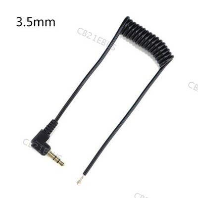 3.5mm Right Angle Spring Coiled Extension Audio Cable Line Aux Cord ...