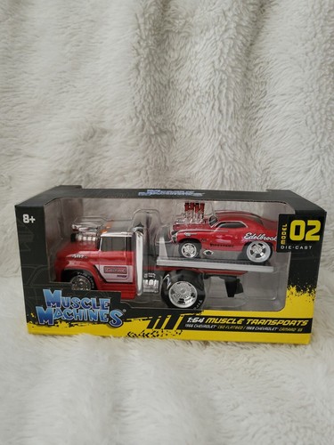 MAISTO MUSCLE MACHINES 1:64 MACK C-60 FLATBED CHEVY CAMARO SS MUSCLE ...