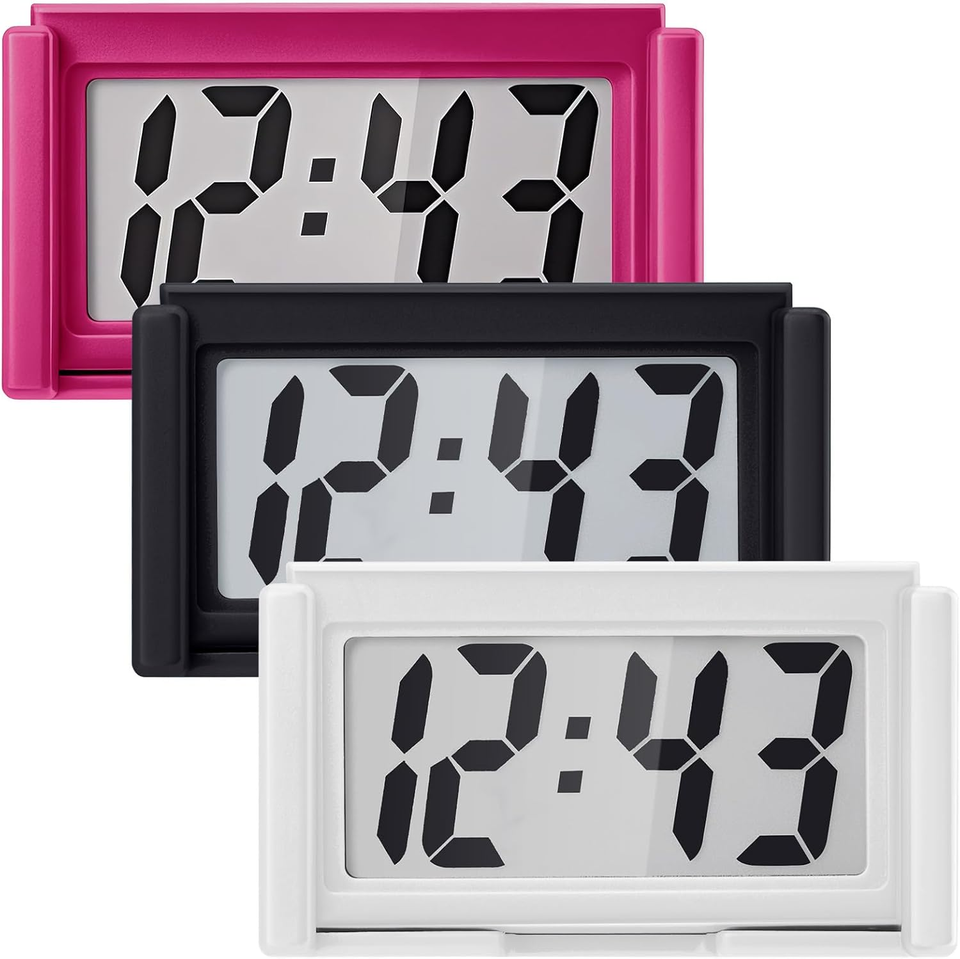 3 Pieces Mini Digital Clock Small Digital Clock Stick on Battery ...