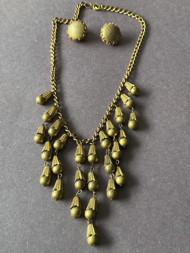 Vintage Signed Miriam Haskell Necklace Earrings Set Early | eBay