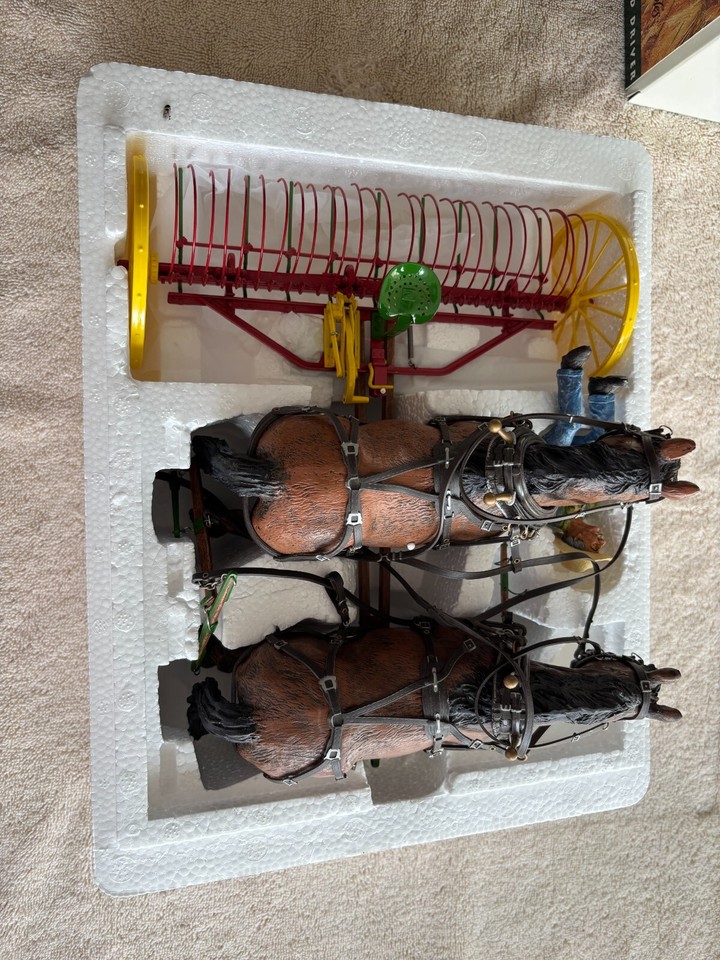 1/16 ERTL Fox Fire Farm John Deere Precision Sulky Rake w/ Horse Team ...