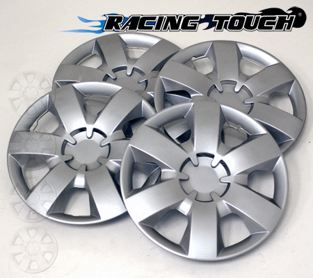 4pcs Set 14" Inches Metallic Silver Hubcaps Wheel Cover Rim Skin Hub ...