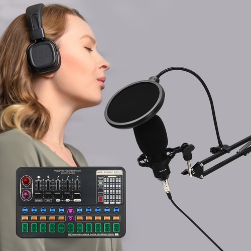 Podcast Microphone Bundle Set Streaming Equipment Mic Kit with Live ...