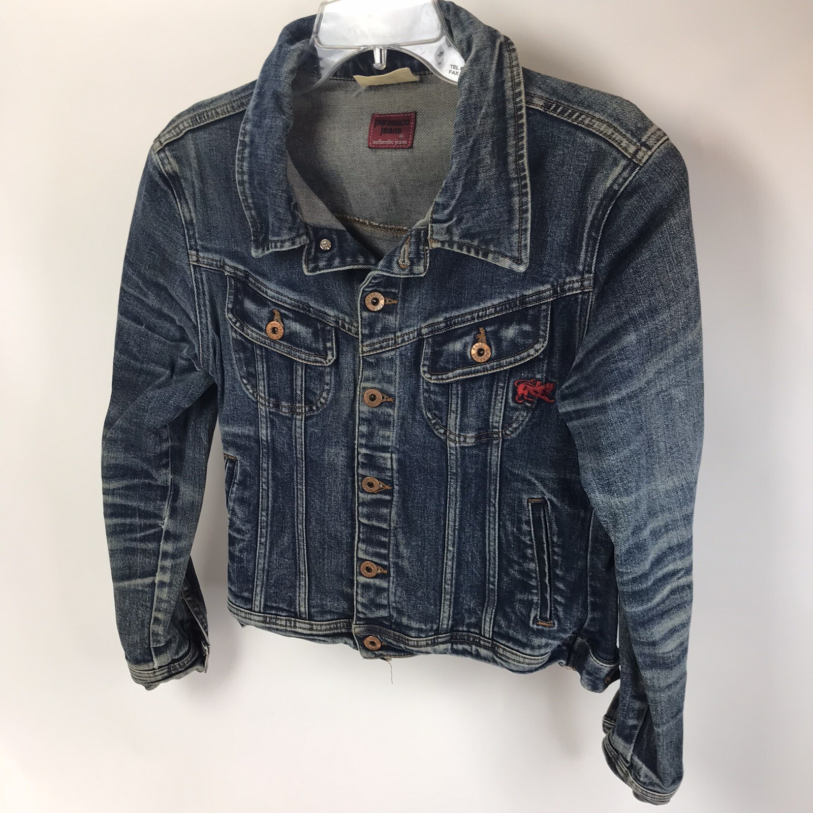 Vintage Parasuco Jeans Cropped Denim Jacket Distressed Riveted XS ...