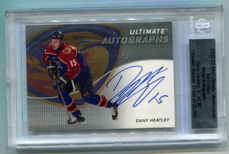 2002-03 BAP Ultimate - DANY HEATLEY - Silver Autograph - ATLANTA ...