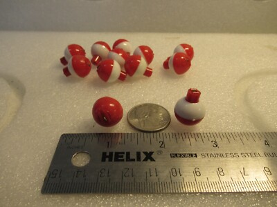 12 MINI HI VTG ROUND PLASTIC SNAP ON FISHING FLOATS BOBBERS PANFISH ...