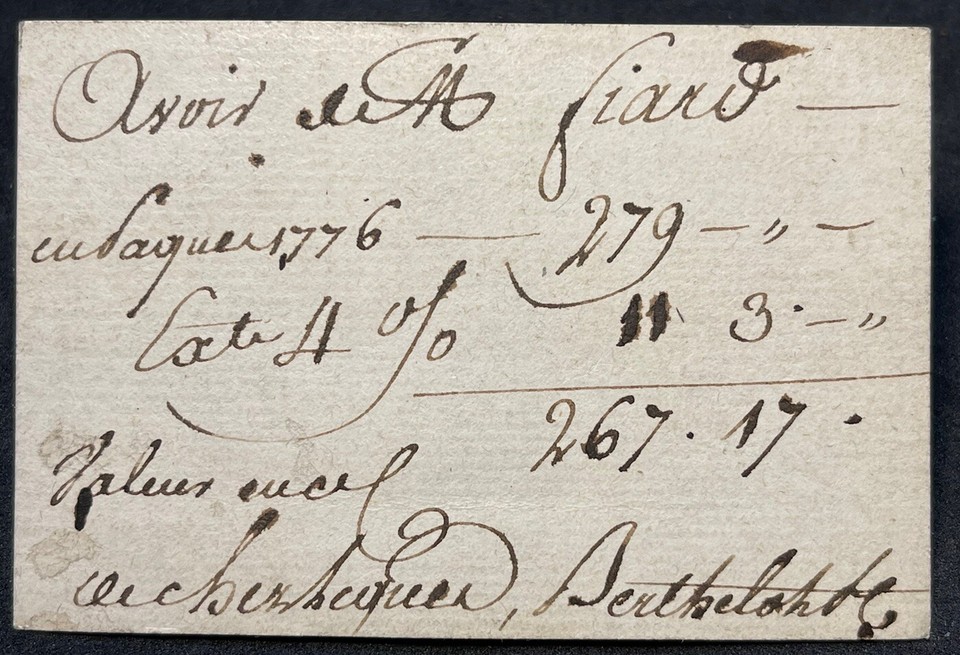 Dated 1776 Revolutionary Hand Written Historic Authentic Antique ...