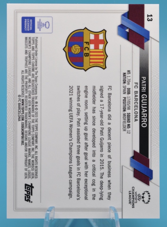 2022-23 Topps Chrome UWCL Patri Guijarro Inferno Refractor /75 #13 RC ...