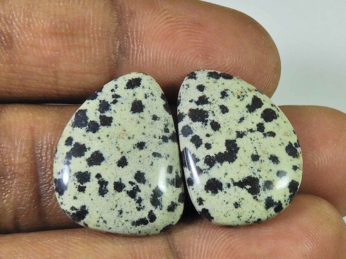 25.55Cts. Natural Dalmation Jasper (17mm X 24mm each) Cabochon Match Pair V702 | eBay