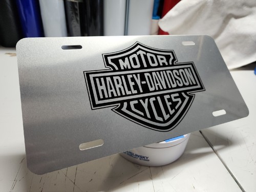 Harley Davidson Aluminum brushed finished License Plate Insert Bar ...
