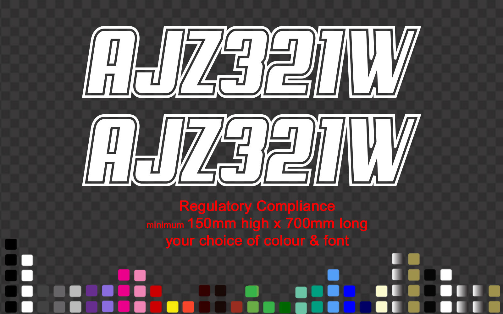 Boat Rego Stickers Registration Decal Marine Cast Vinyl 700 x 150mm ...