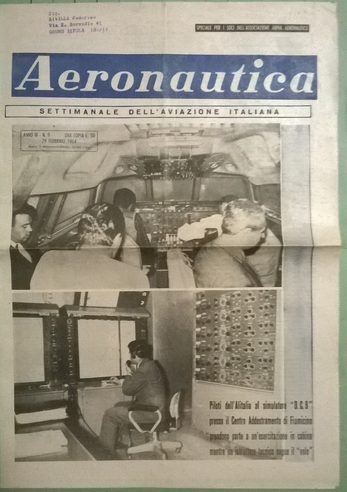Aeronautik Heft Nr. 9 Vom 29.02.64 - Piloten Am Simulator "D.C.8" - 182 | eBay