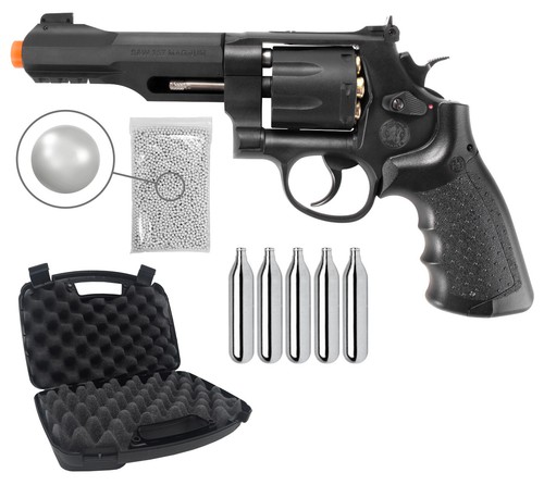 Umarex S&W Airsoft Revolver M&P R8 6mm with Hard Case BBs and CO2 Tanks ...