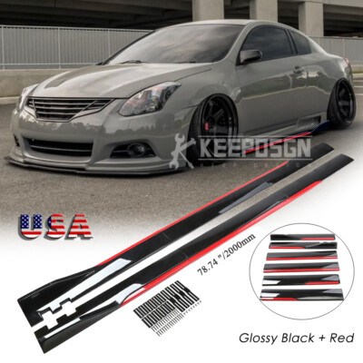 Glossy Red Side Skirts Body Splitter Rocker Panel for Nissan Altima ...