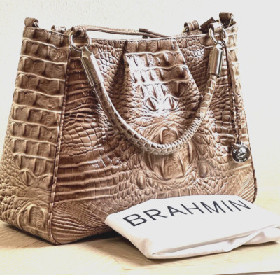 NWT BRAHMIN RUBY TOBACCO LIGHT TAN BEIGE SAND MELBOURNE LEATHER HANDBAG ...