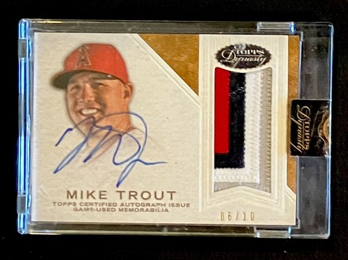 2016 Topps Dynasty Mike Trout 4-Color Patch On Card AUTO Autograph 6/10 ...