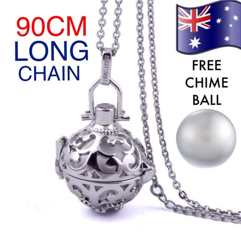 Crystal Angel Caller Chime Ball Pendant 925 Sterling Chain Harmony ...
