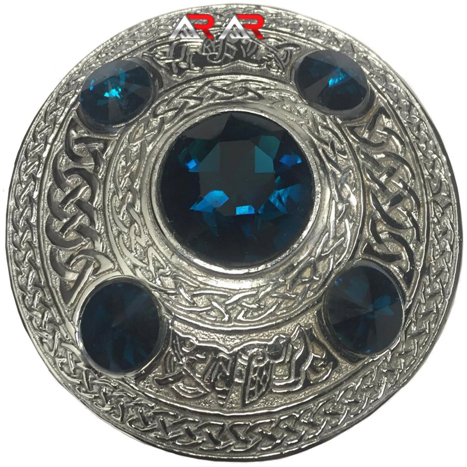 Scottish Kilt Fly Plaid Brooch Kilt Brooches Celtic Chrome Finish 5 ...